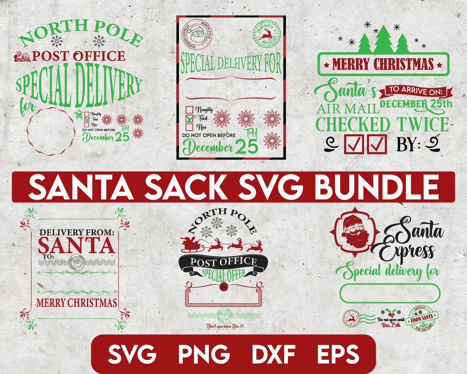 Santa Sack Svg Bundle, Santa Bag Svg, Christmas Santa Sack Svg, Santa ...