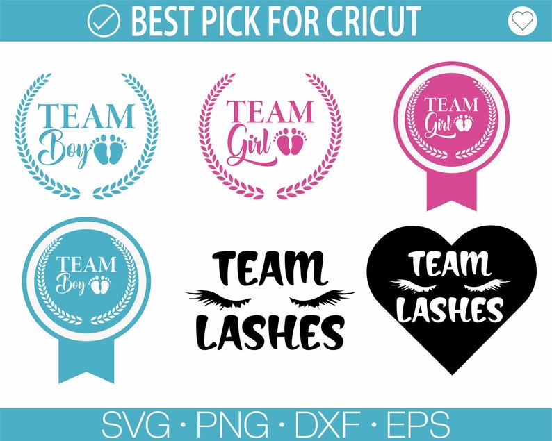 Team Boy Team Girl Svg Bundle Gender Reveal Svg He or She - Etsy
