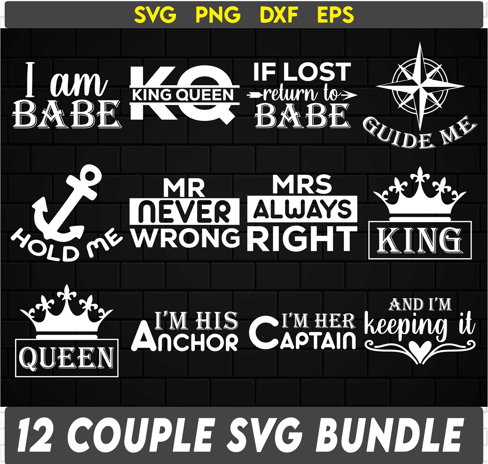 Couple SVG Bundle, Matching Couple Svg, Couple Svg for Shirt, Valentine ...