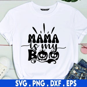 Kids Halloween SVG, Mama is My Boo SVG, Pumpkin Face SVG, Funny Baby ...