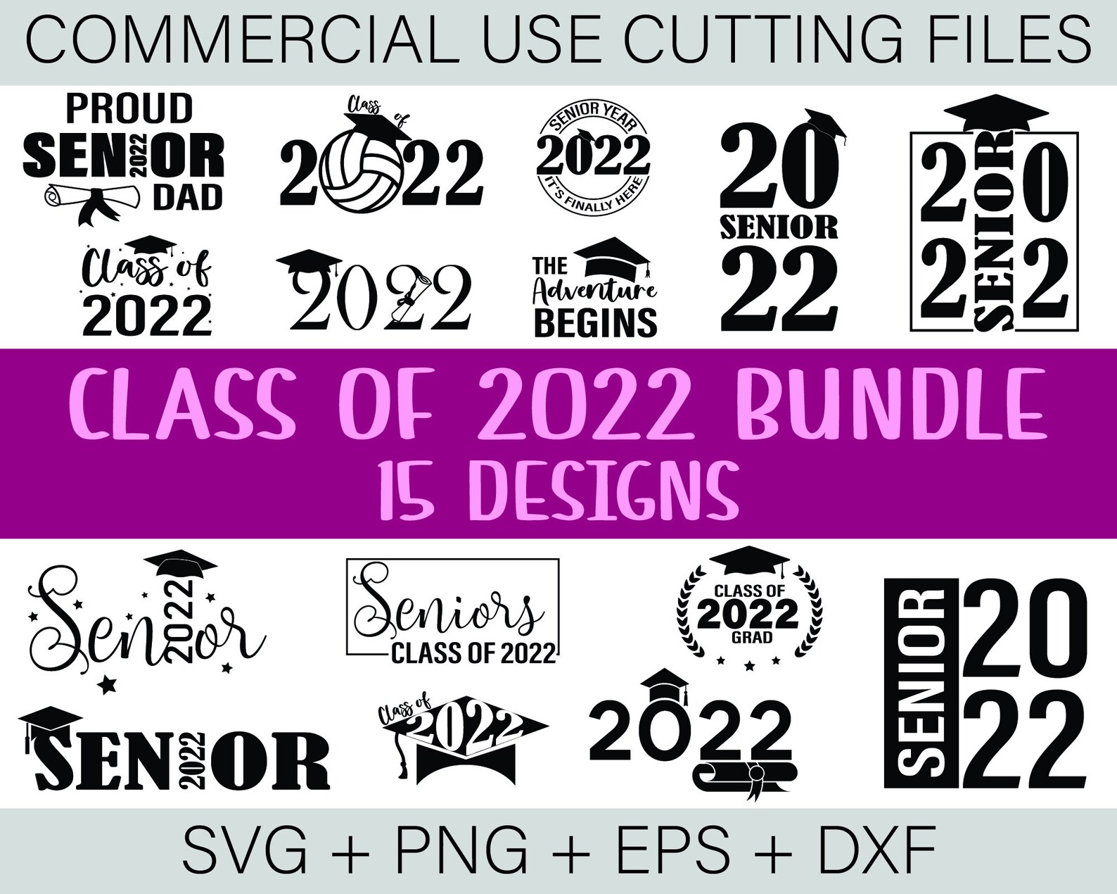 Class of 2022 SVG Bundle, Senior 2022 Svg, Graduation 2022 Svg, Class ...