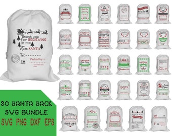 Santa Sack Svg Bundle, Santa Bag Svg, Christmas Santa Sack Svg, Santa ...