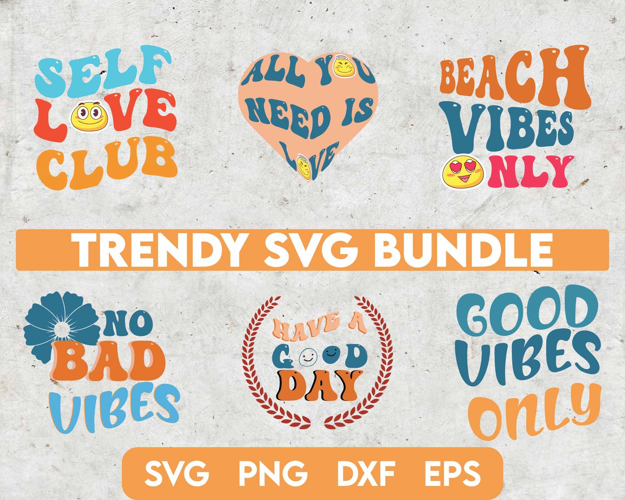 Trendy SVG Bundle Boho SVG Hippie Svg Retro Summer Svg - Etsy