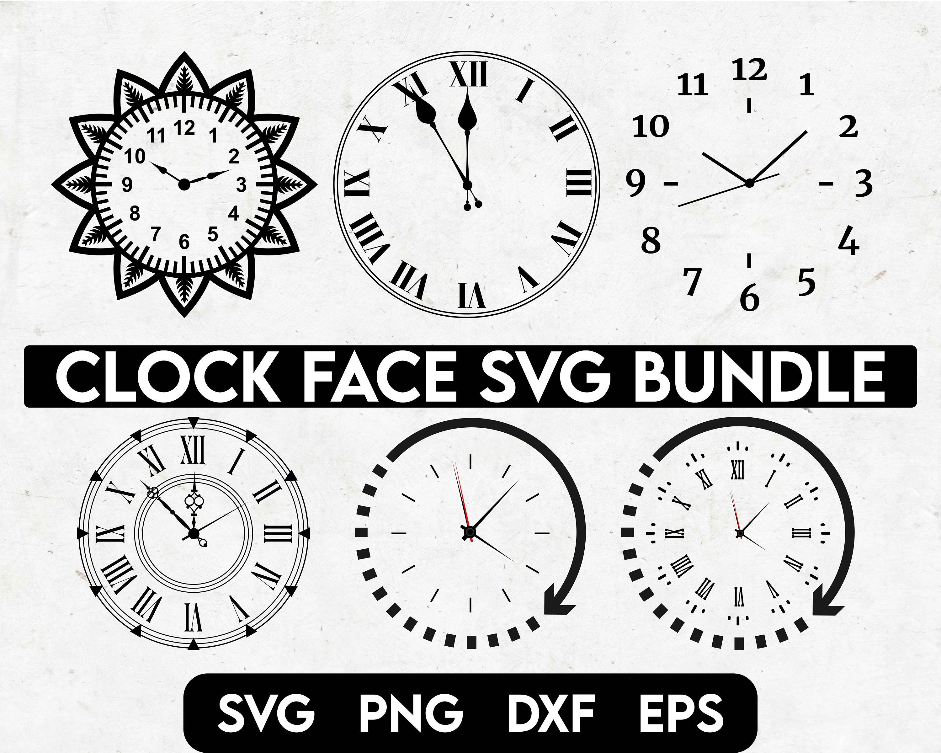 Clock Face Svg Bundle Clock Face Clipart Clock Svg Roman - Etsy UK
