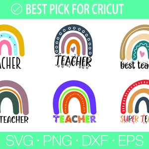 Teacher Rainbow Svg Bundle, Teacher Rainbow Png SVG, Teacher Life Svg ...