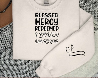 Retro Blessed Redeemed Quotes Png Eps, Elegant Boho Christian Quote Png ...