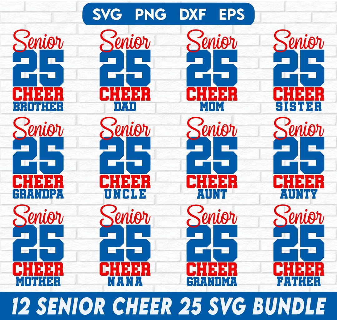 Senior Cheer 2025 SVG Bundle, Cheer Family Bundle SVG, Senior Cheer ...