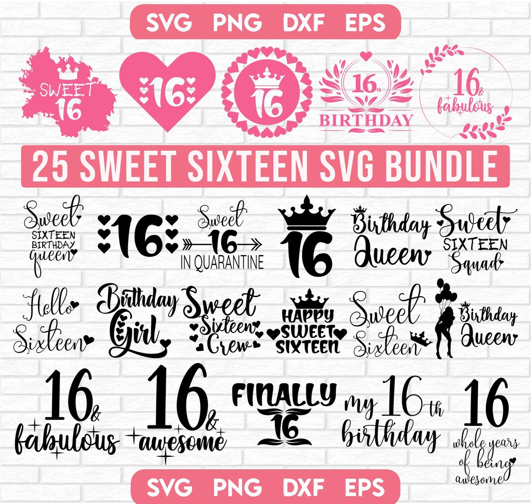 Girl's Birthday SVG, Birthday Squad Svg, 16th, Cut File Cricut ...