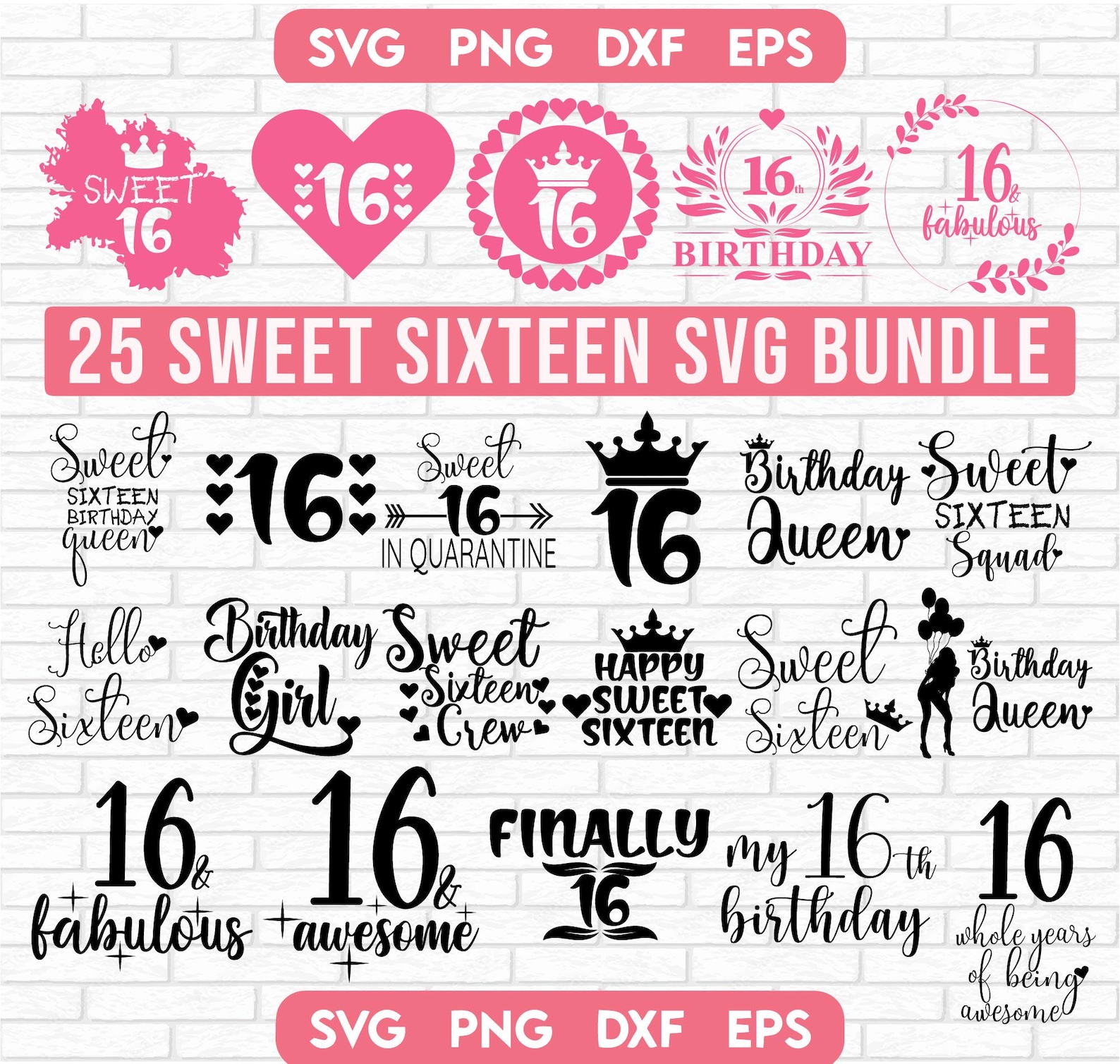 Girl's Birthday SVG, Birthday Squad Svg, 16th, Cut File Cricut ...