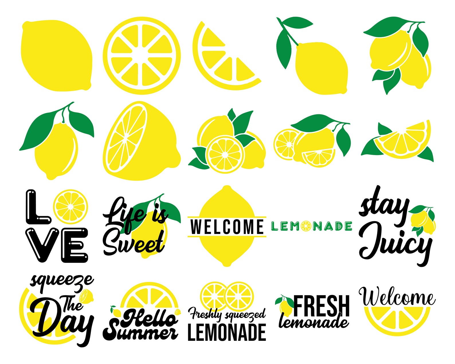 Lemon Svg Bundle, Summer Svg, Lemonade Svg, Hello Summer Svg, Lemon ...