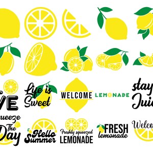 Lemon Svg Bundle, Summer Svg, Lemonade Svg, Hello Summer Svg, Lemon ...