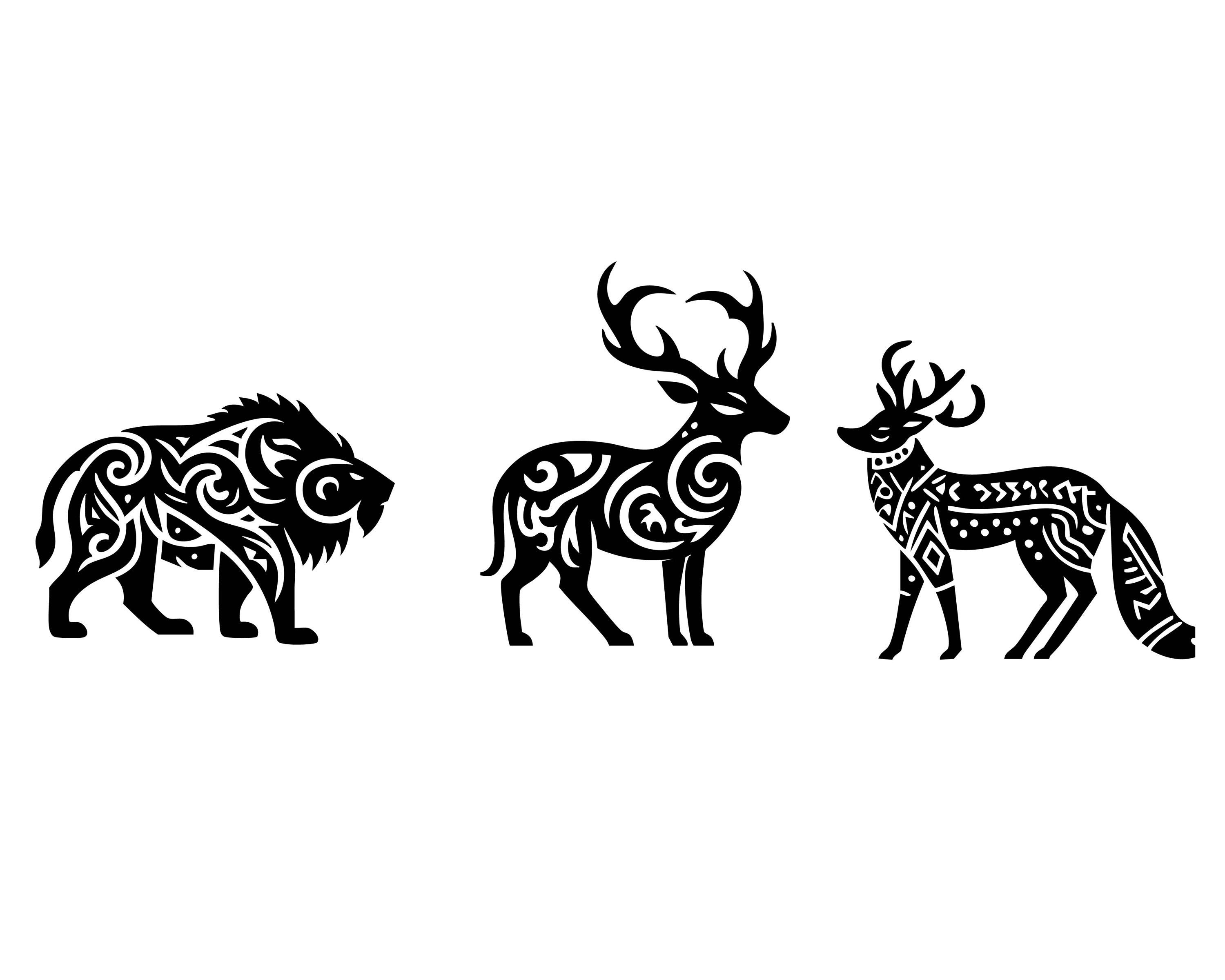 Tribal Animal SVG Bundle, Cute Animals SVG Cut File, Tribal Animals SVG ...