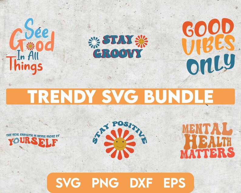 Trendy SVG Bundle Boho SVG Hippie Svg Retro Summer Svg - Etsy
