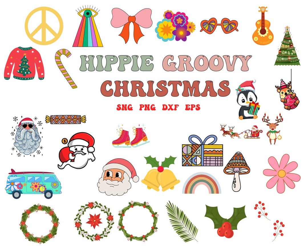 Retro Groovy Christmas Svg Bundle, Season Ghost Svg, Santa Deer Svg ...