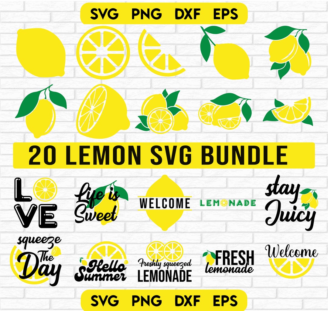 Lemon Svg Bundle, Summer Svg, Lemonade Svg, Hello Summer Svg, Lemon ...