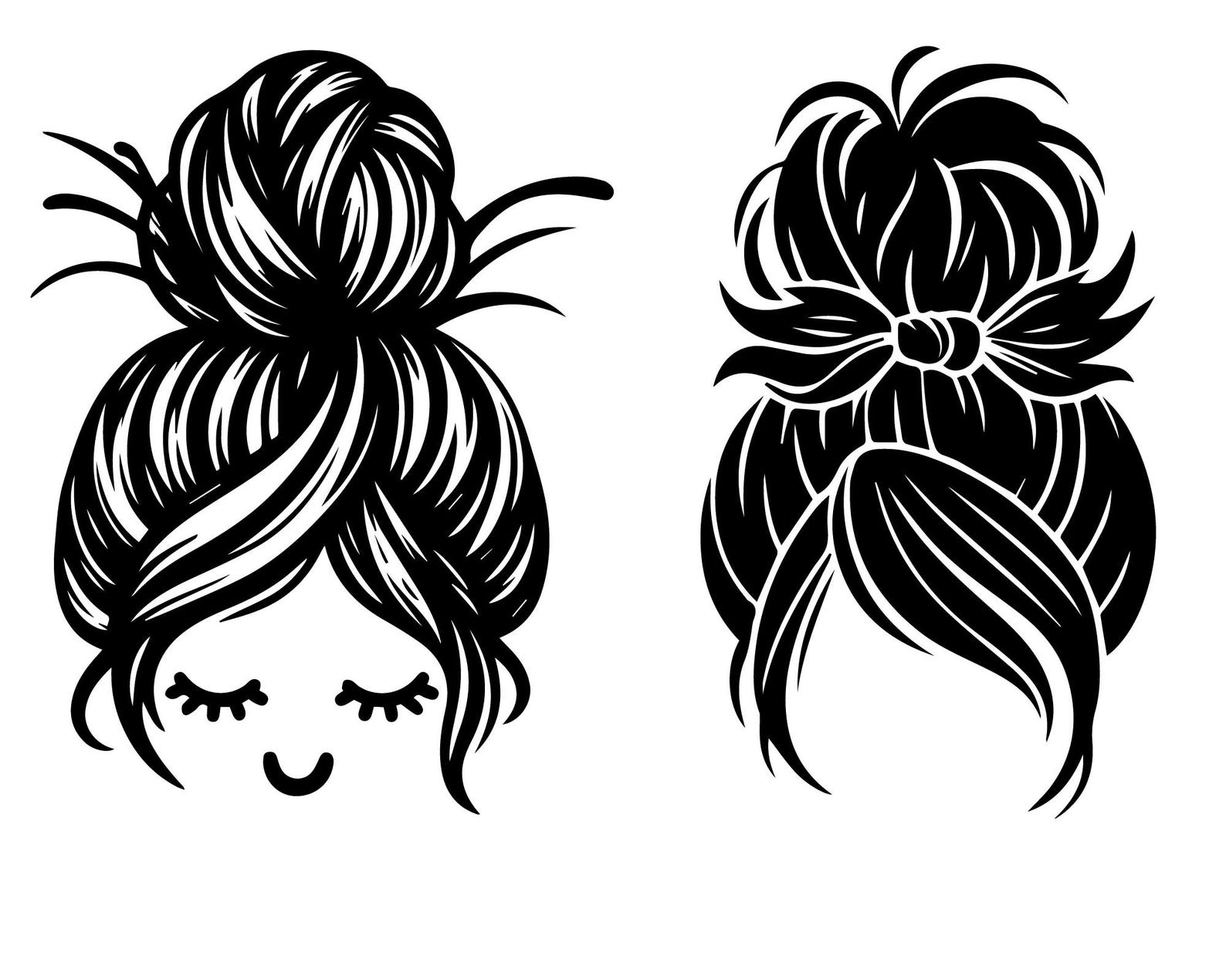 Messy Bun Plant Lady SVG Bundle, Messy Bun SVG Bundle,bun Hair Svg ...