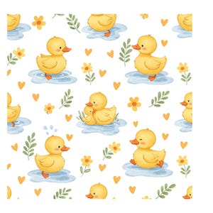 Duck Seamless Pattern Png Bundle, Rubber Ducky Seamless Pattern ...