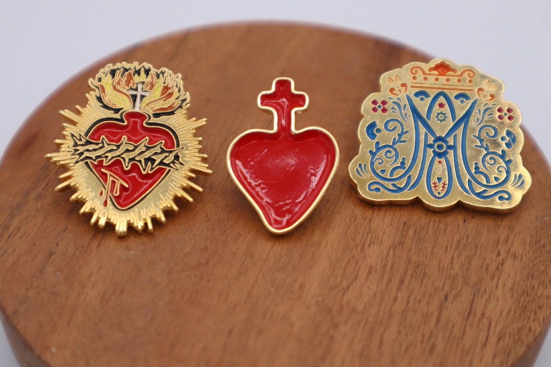 Pins - Immaculate - Sacred Heart - Charles De Foucauld - Catholic Gift ...