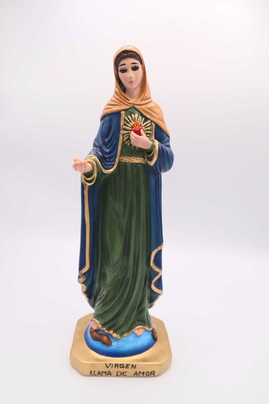 Estatua De La Virgen - Llama De Amor - Virgin Mary Statue - Catholic ...