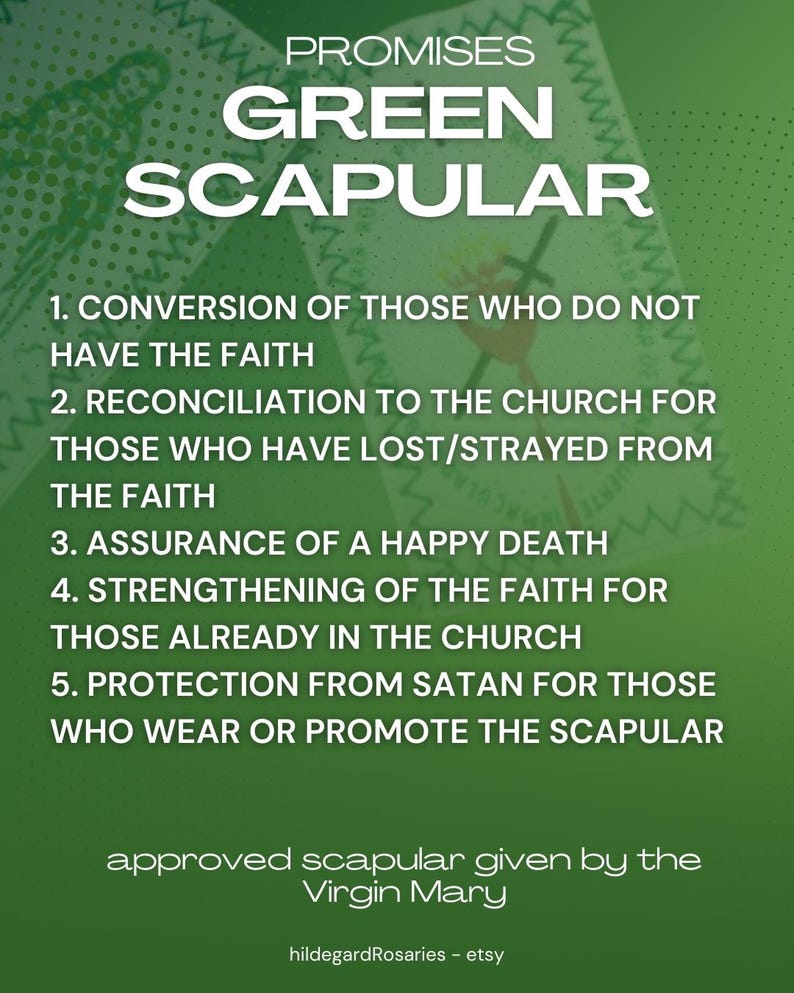 Green Scapular - Scapular - Catholic - Gift - Catholic Gift ...