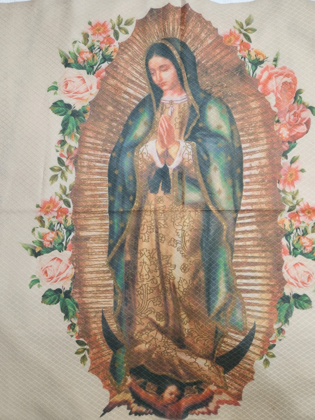 Guadalupe Veil Manto Guadalupano Virgin Mary Veil Rebozo Mantel ...