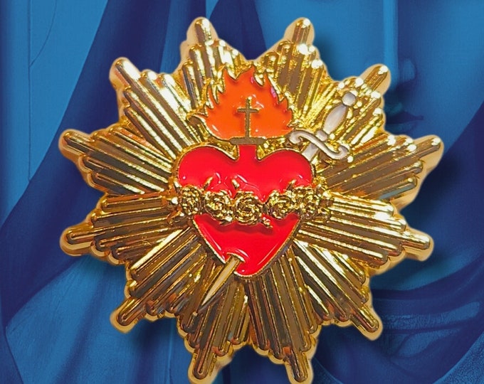 Vintage Jesus Pin, Sacred Heart, Altar-rosary Society Brooch, Aluminum ...