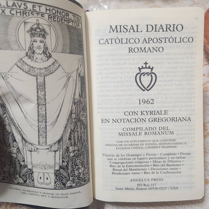 Misal Diario Católico Apostólico Romano 1962 MISAL LATINO - Etsy