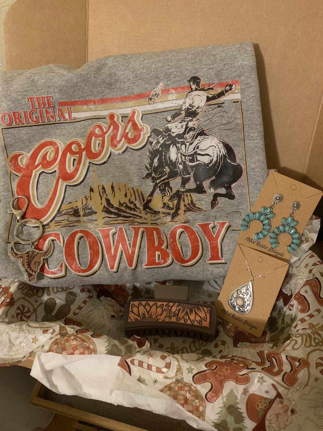 Western Mystery Gift Box: Coors Sweatshirt, Western Jewelry, Bullskull ...