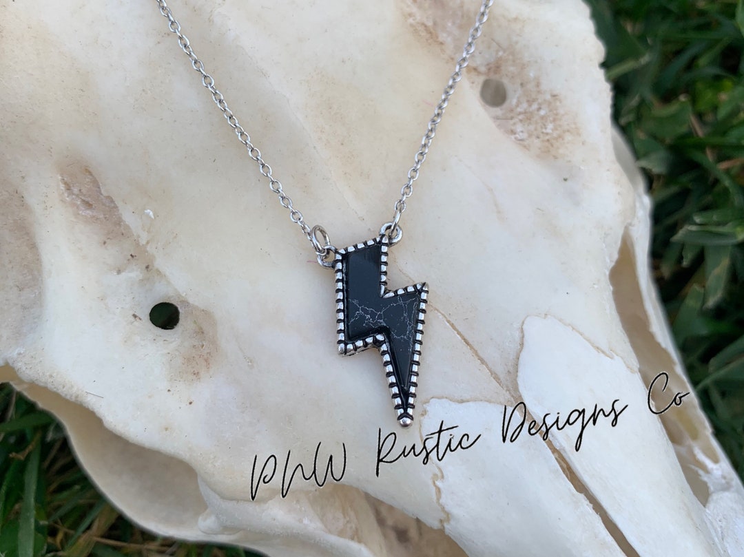 Western Lightning Bolt Necklace Western Jewelry Western - Etsy