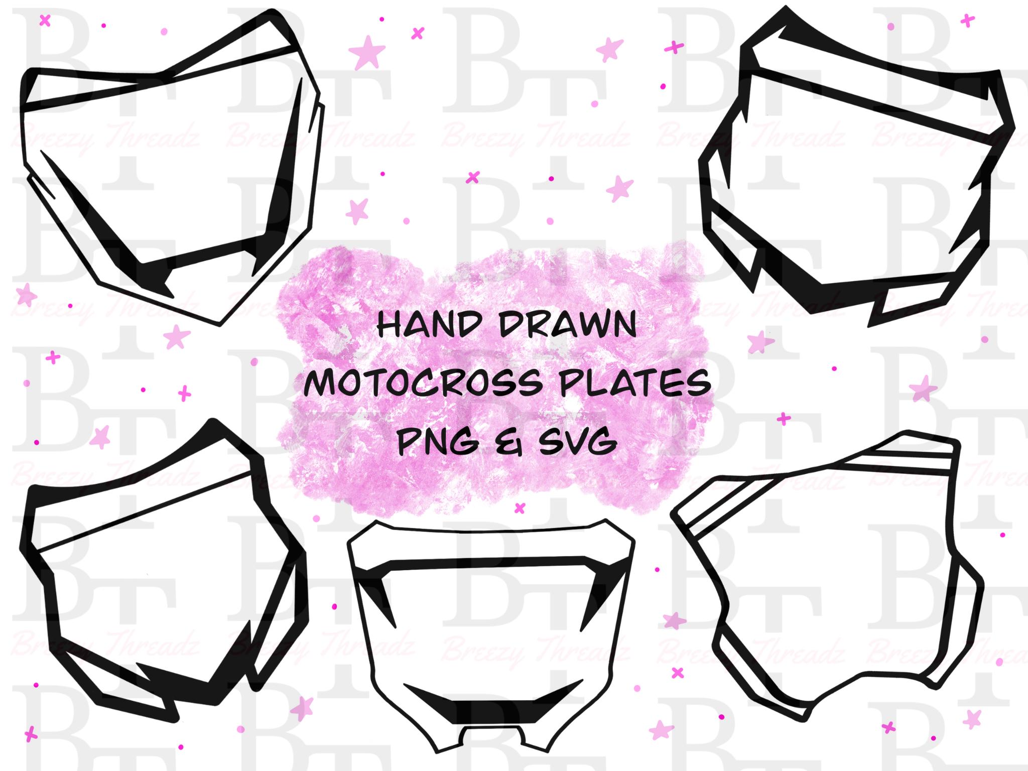 Hand-drawn Motocross Plates SVG PNG: Moto Apparel (digital Download) - Etsy