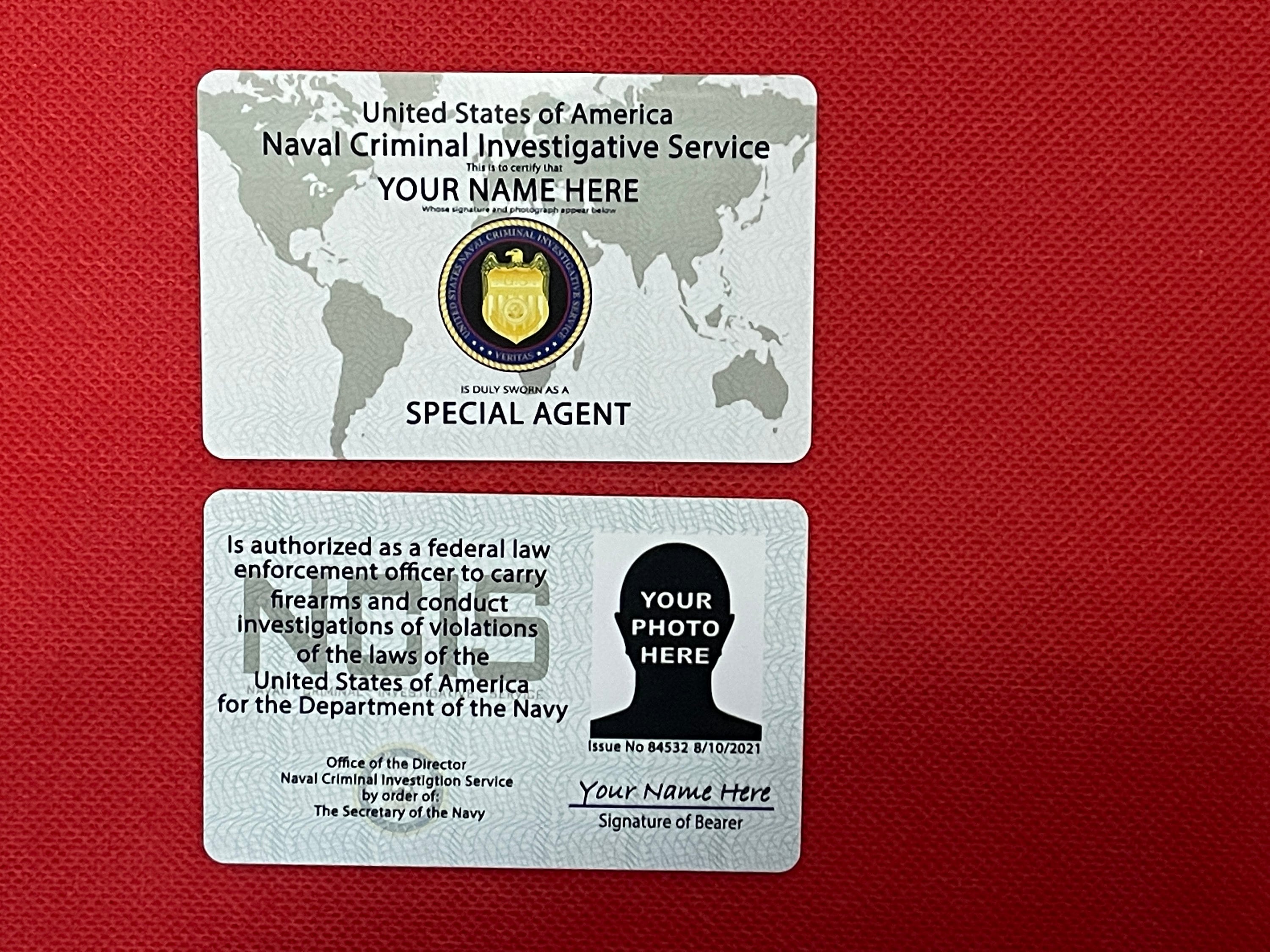 NCIS ID Card PVC Plastic Can Be Customised With Your Name - Etsy UK