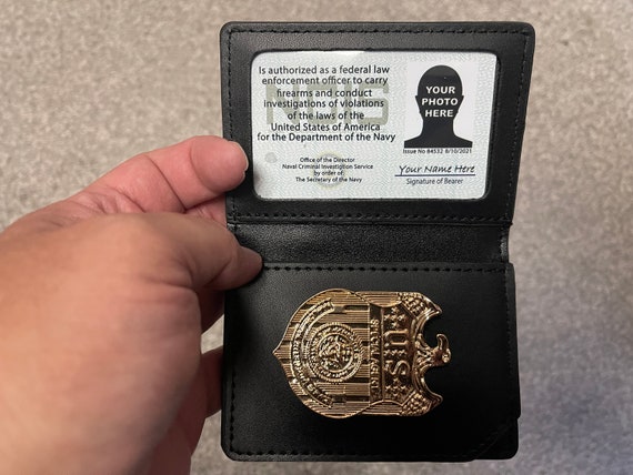 NCIS ID Card PVC Plastic With Genuine Leather Wallet & Badge - Etsy ...