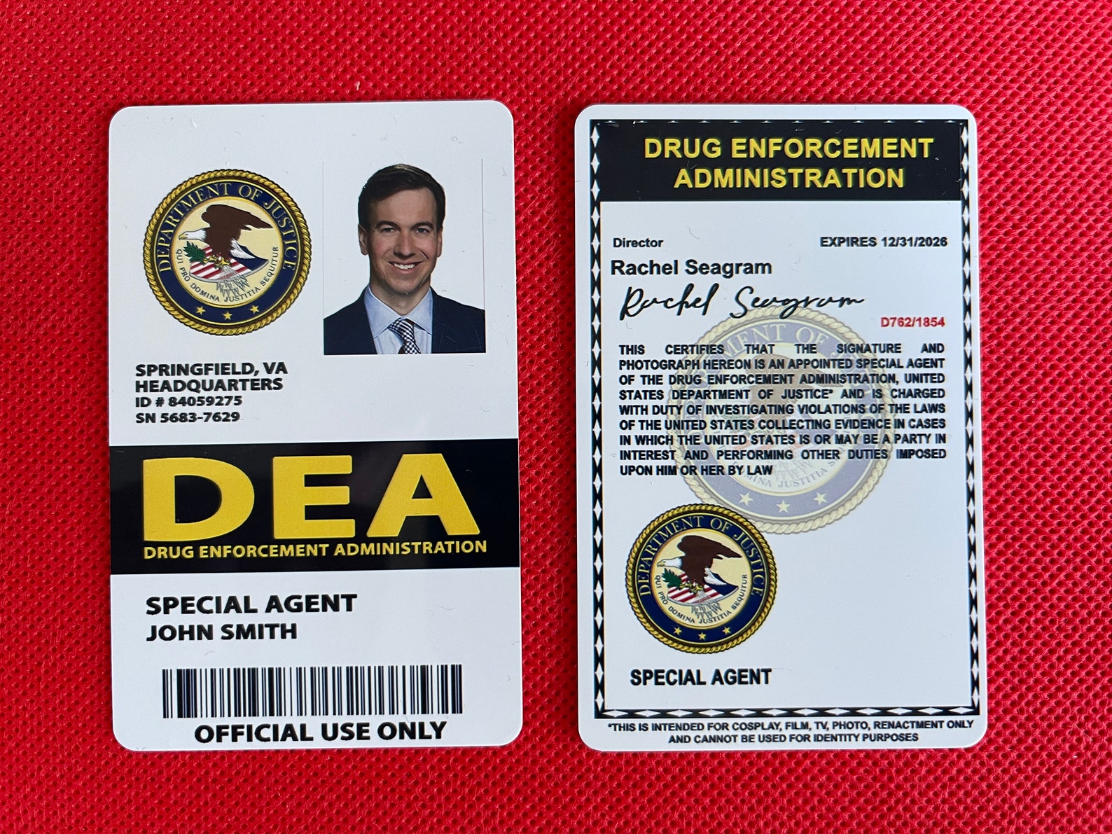 DEA ID Card PVC Plastic With Real Leather Wallet Fully - Etsy UK