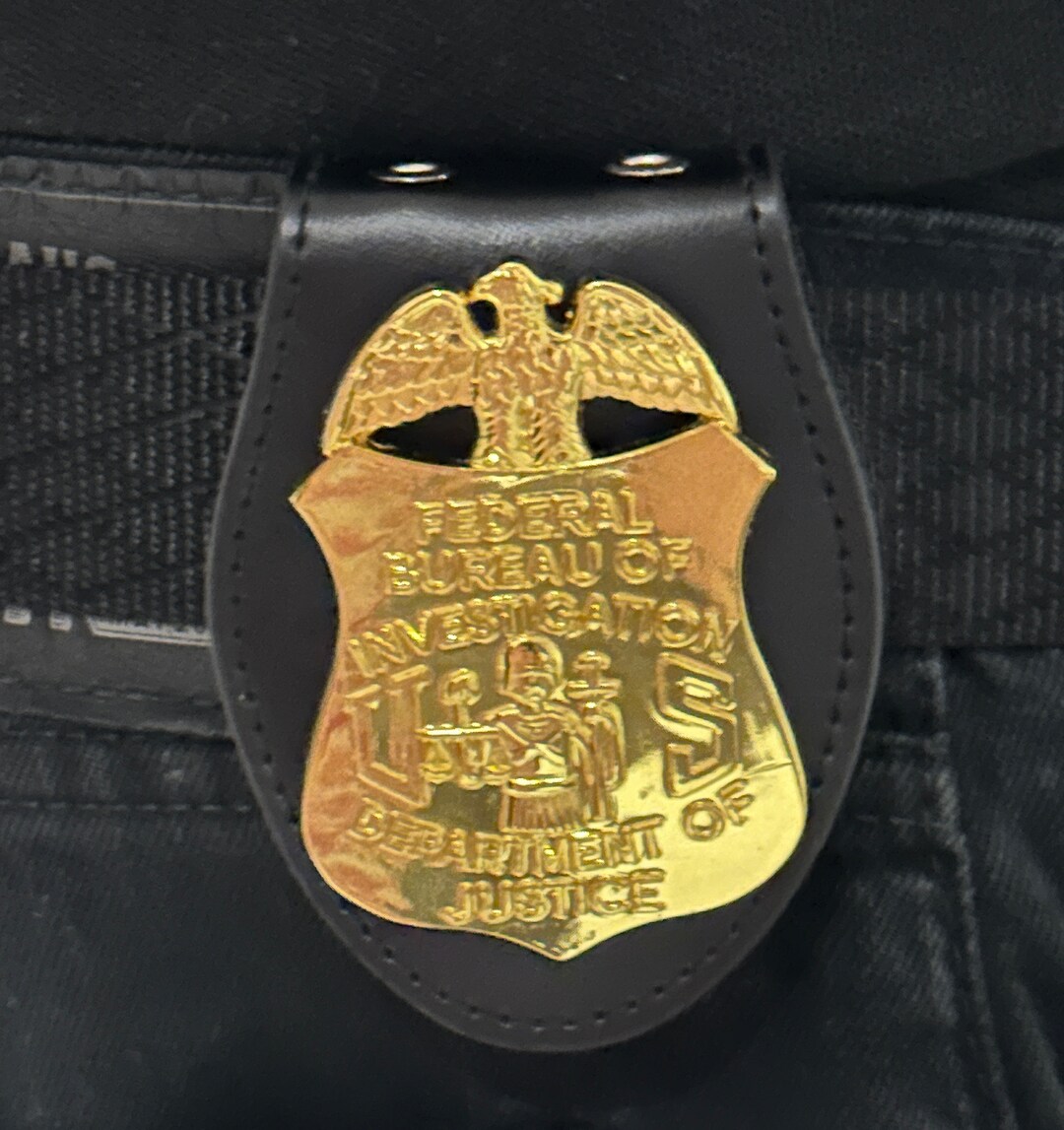 FBI Metal Badge With Leather Belt Holder Complete With Neck - Etsy