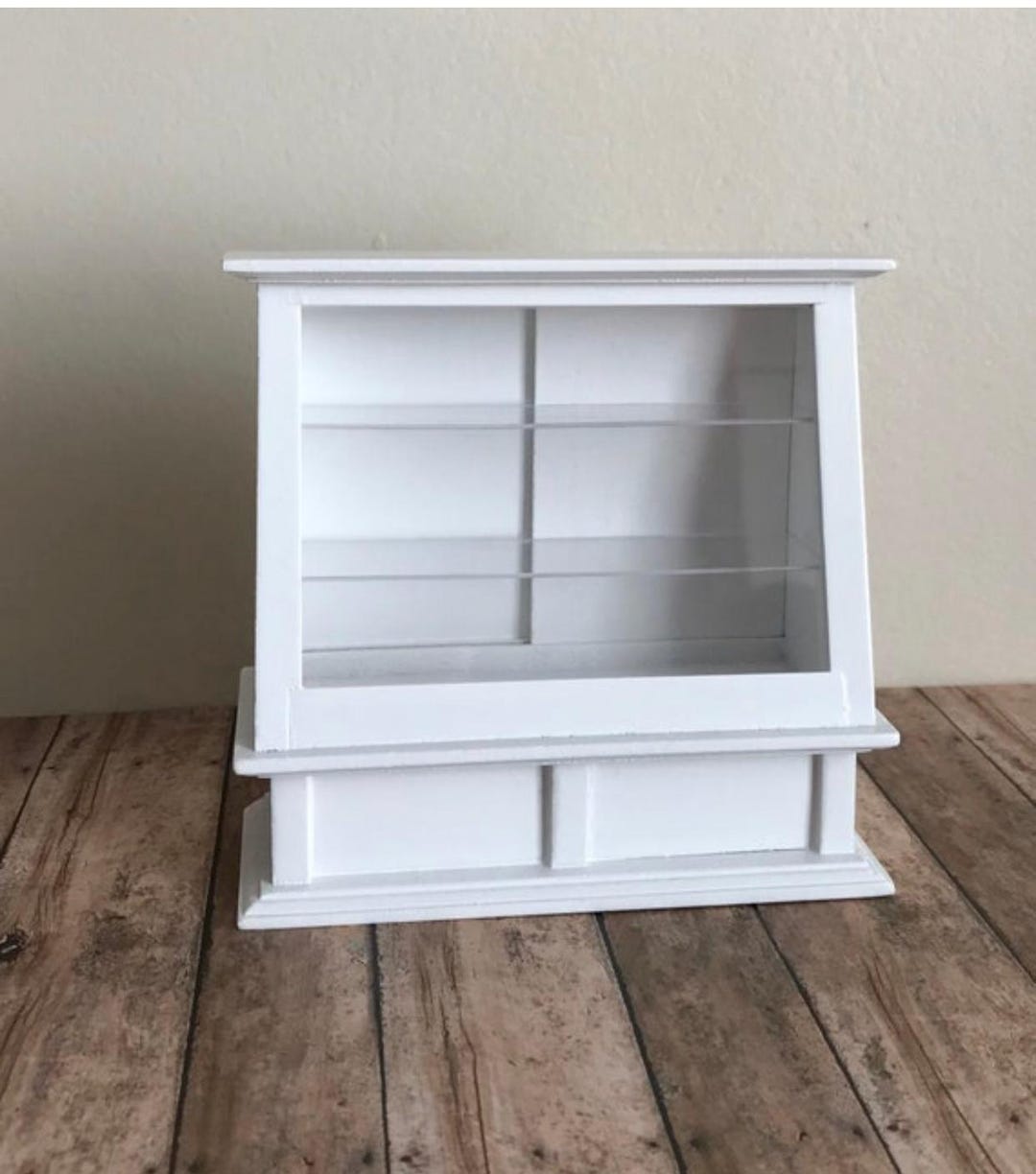 White Miniature Dollhouse 1:12 Scale Display Case With Acrylic Shelves ...