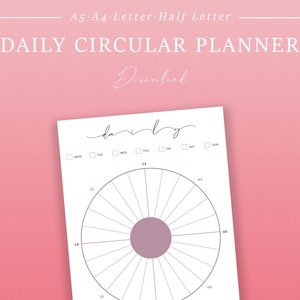 Printable Daily Circular Planner Time Management Templates | Etsy
