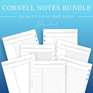 8 Pastel Colors of Printable Cornell Notes Available in 4 - Etsy Canada
