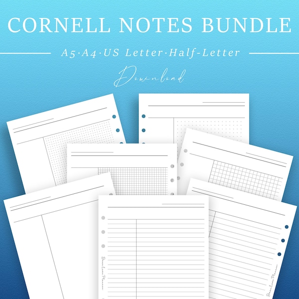 8 Pastel Colors of Printable Cornell Notes Available in 4 - Etsy Canada