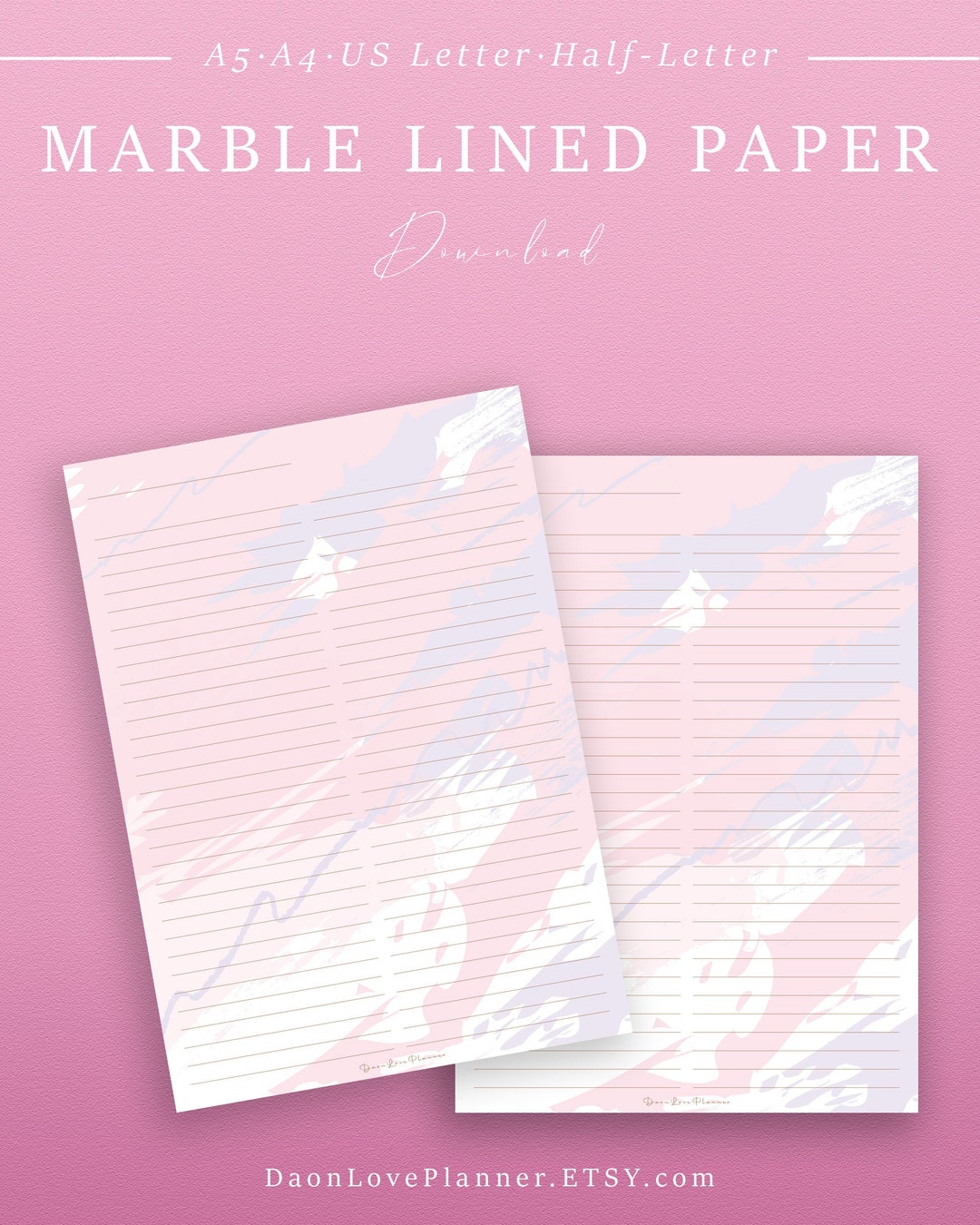 Printable Marble Lined Notebook Paper Lined Pages 2column - Etsy