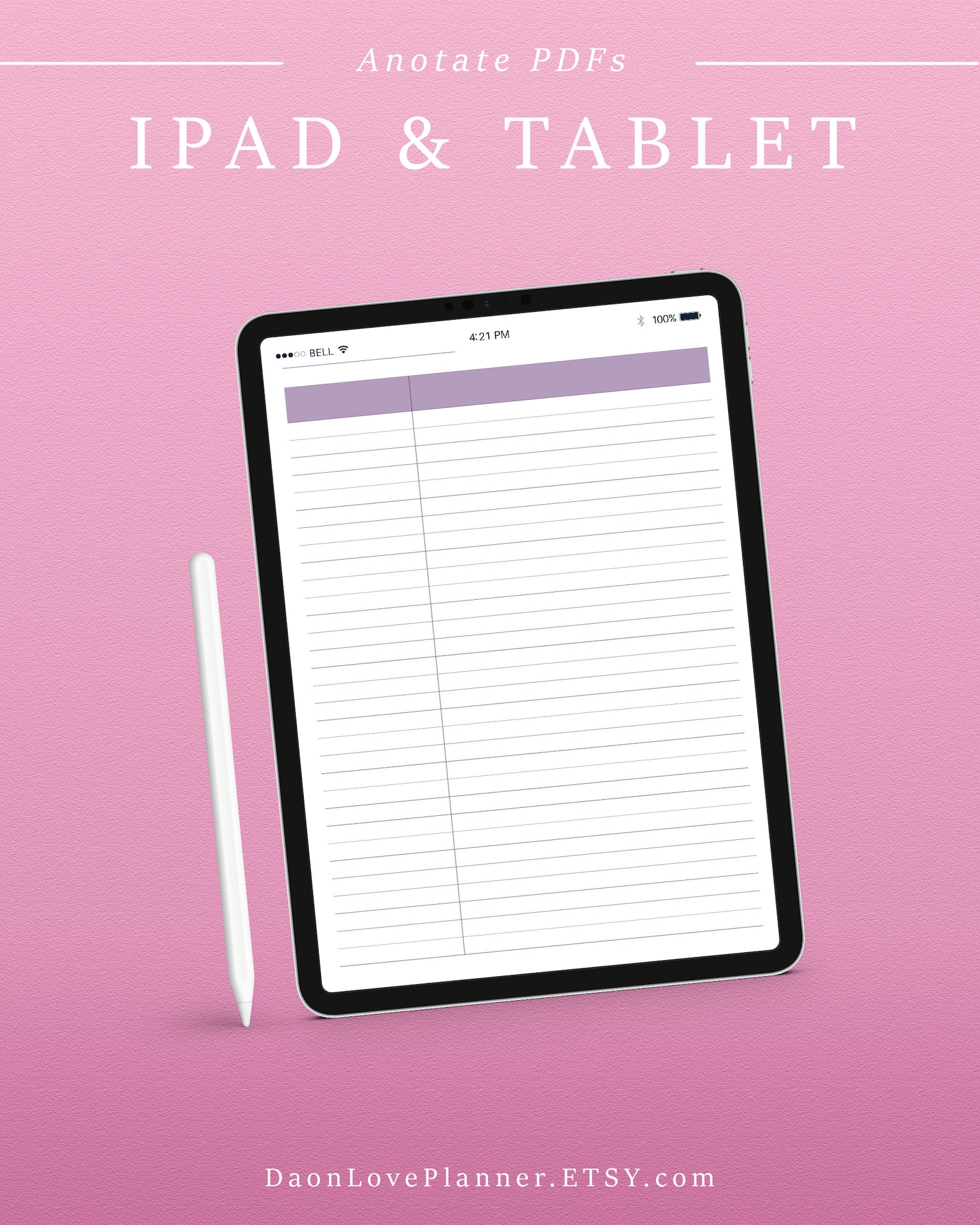 Printable Basic Lined Notebook Planner Lined Template for | Etsy