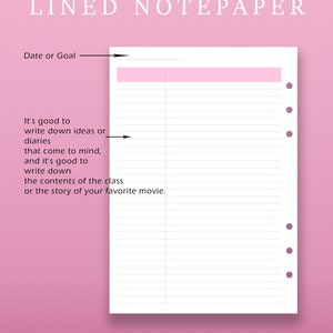 Printable Basic Lined Notebook Planner Lined Template for | Etsy