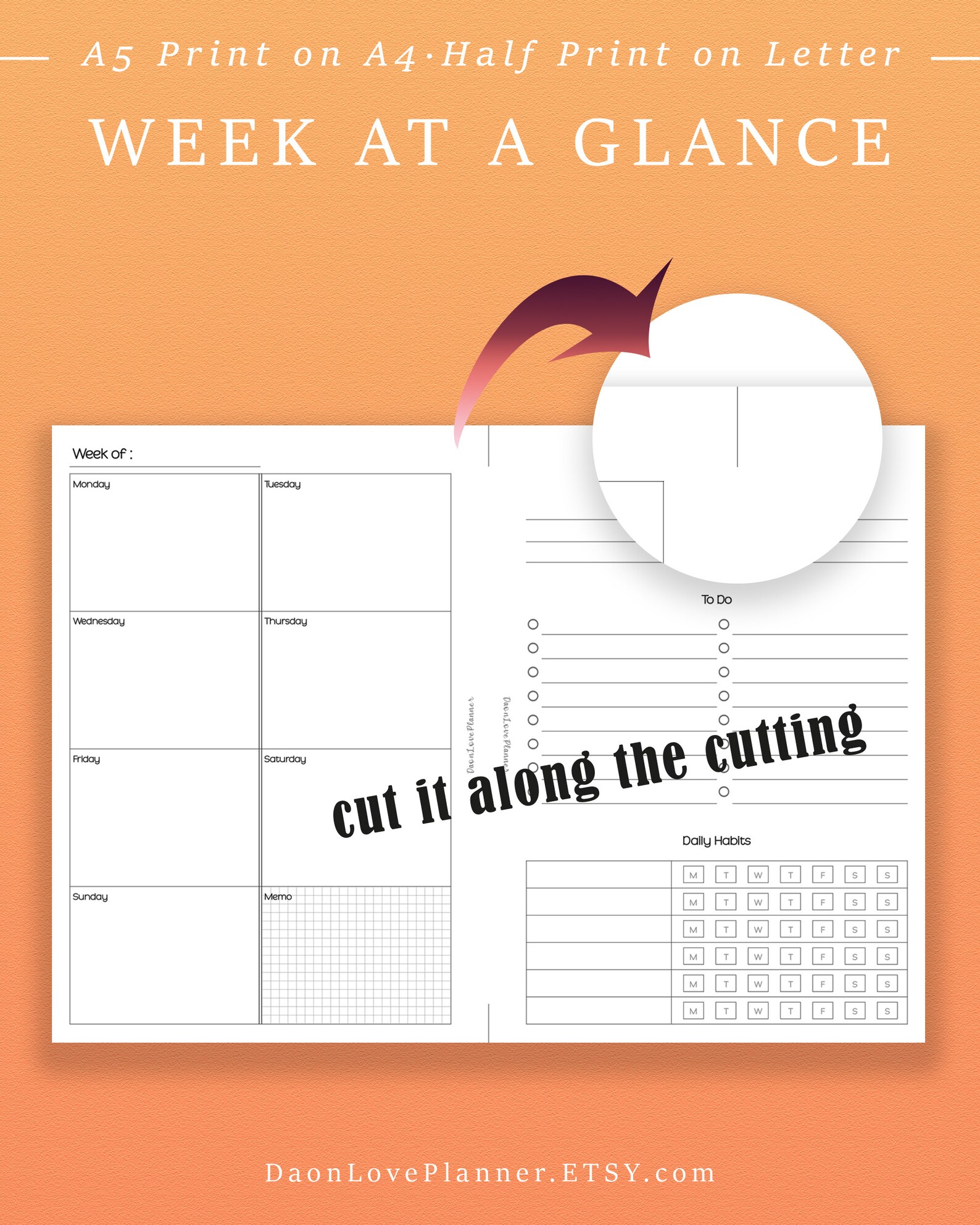 Printable Undated Weekly Planner Weekly Bullet Journal Bujo - Etsy