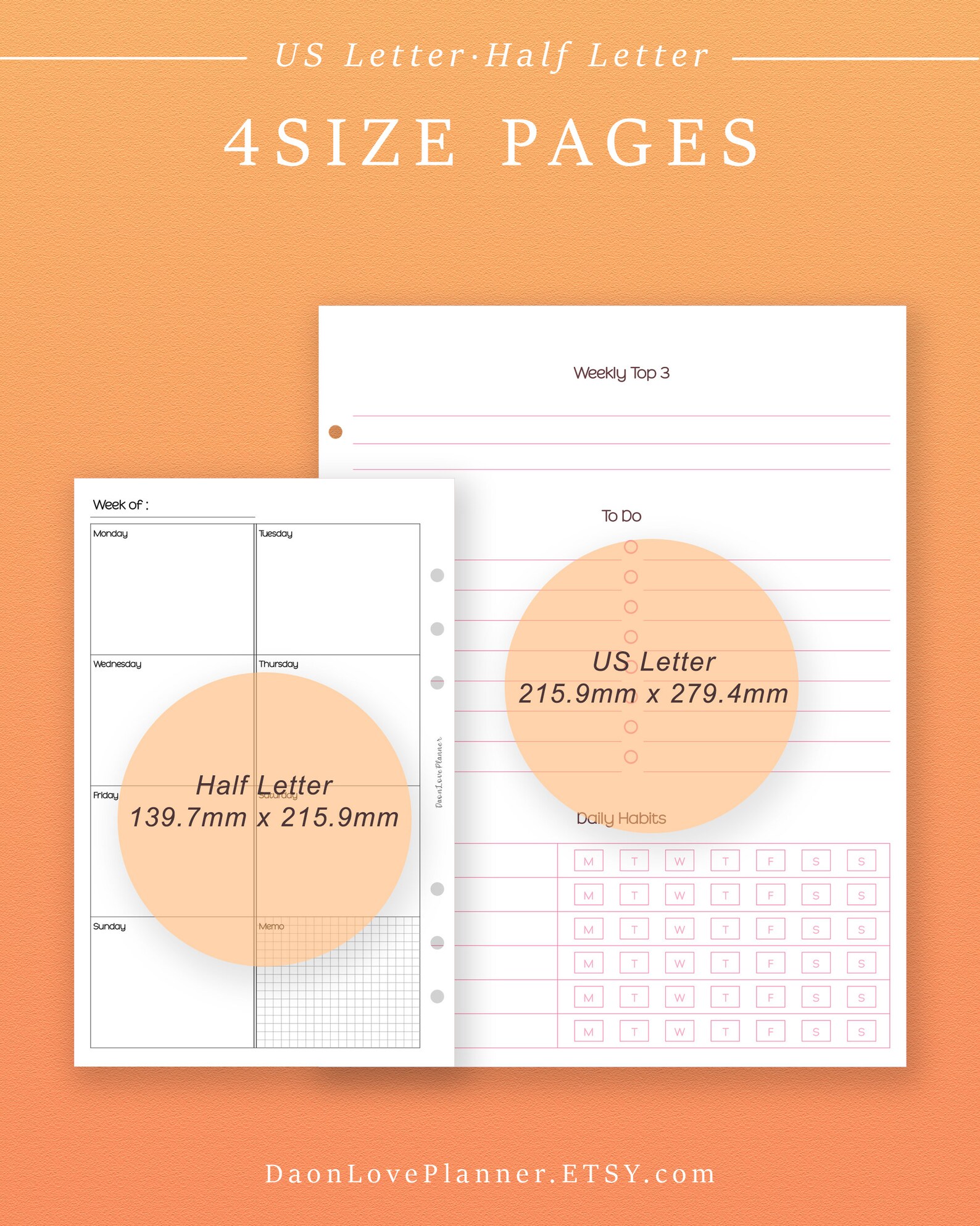 Printable Undated Weekly Planner Weekly Bullet Journal Bujo - Etsy