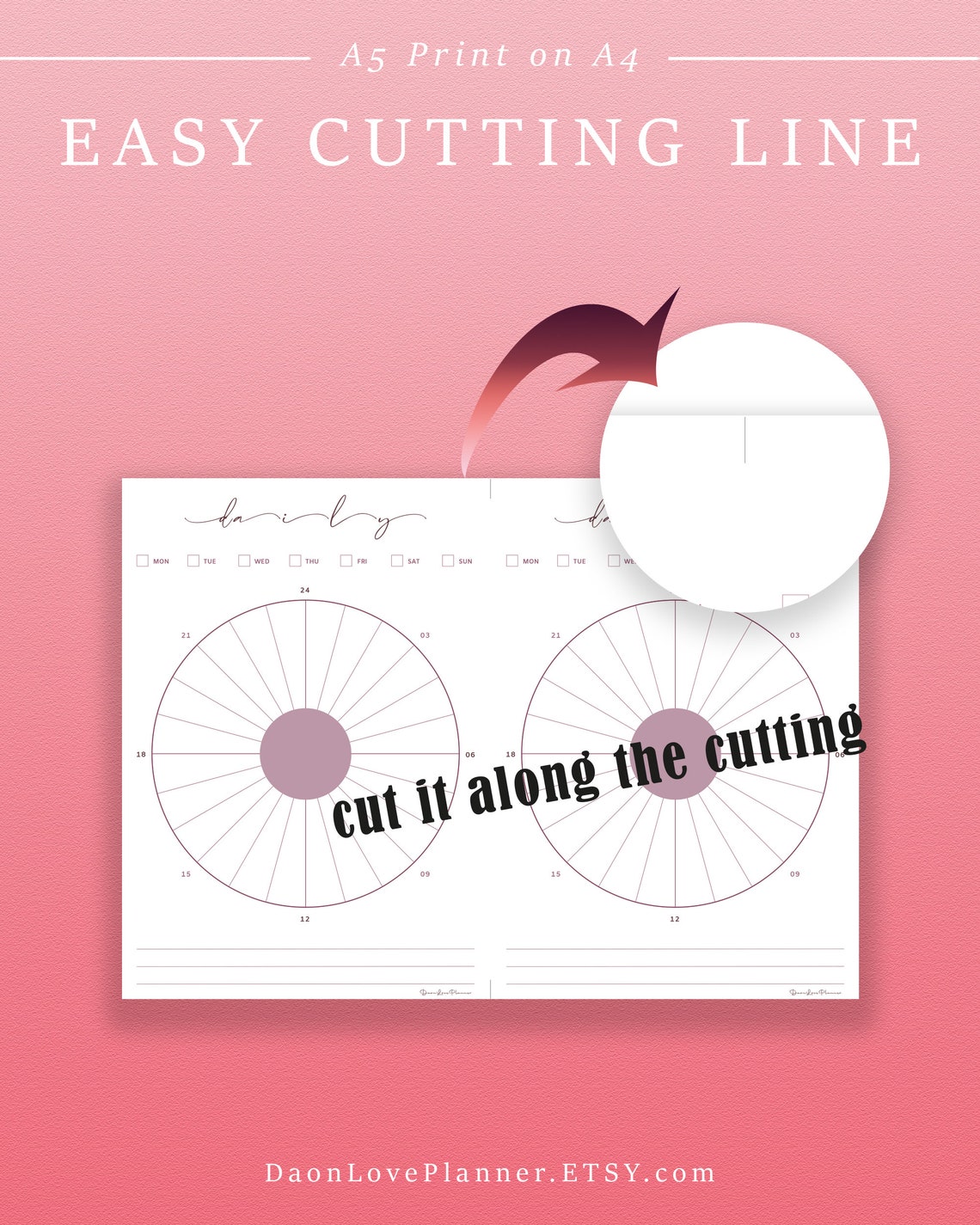 Printable Daily Circular Planner Time Management Templates - Etsy