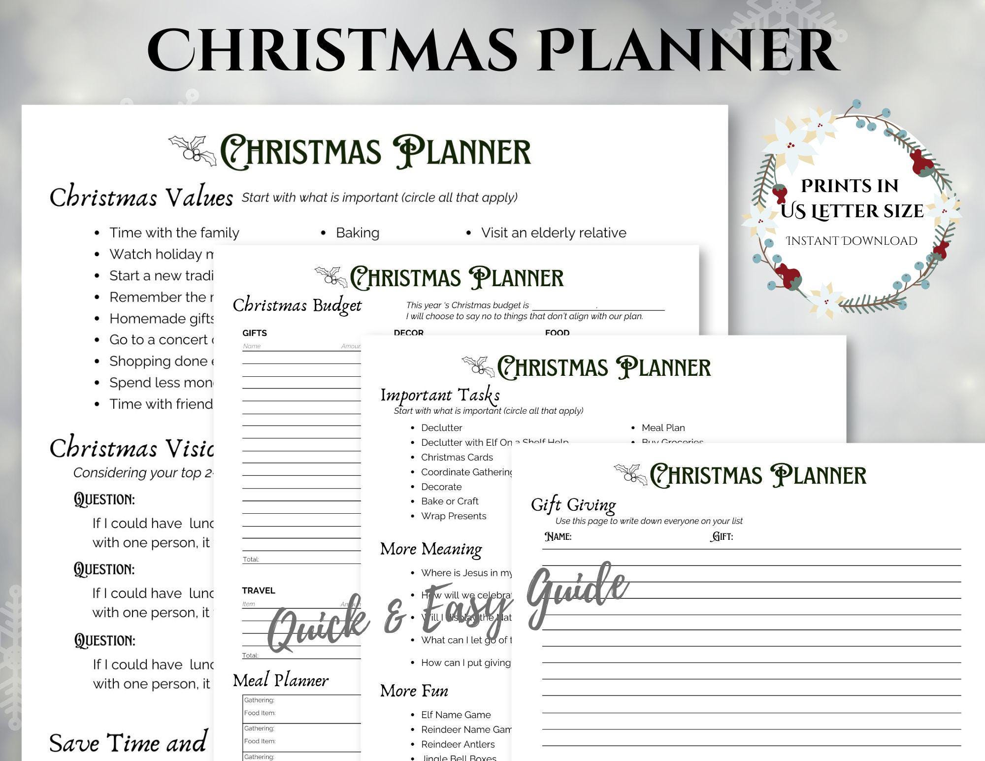 Printable Christmas Planner, Holiday Budget Tracker (digital Download ...