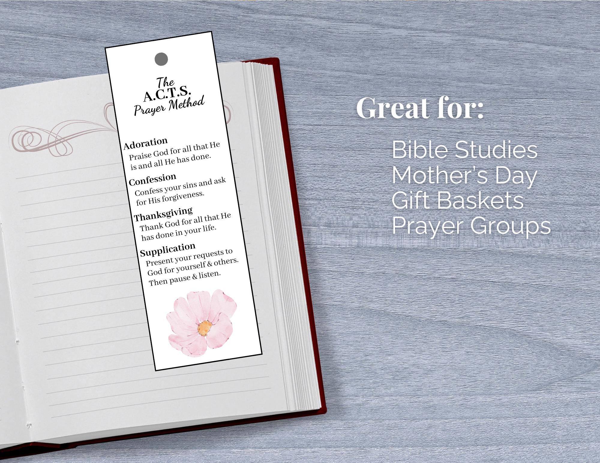 ACTS Prayer Prompt Bookmark Printable, Christian Prayer Guide (PDF ...