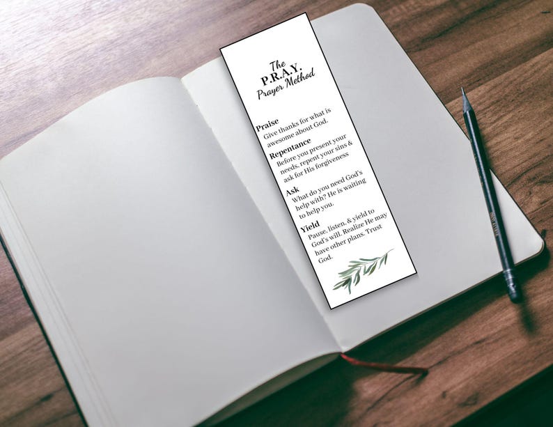 Prayer Bookmark Printable Prayer Guide Christian Bookmark Printable ...