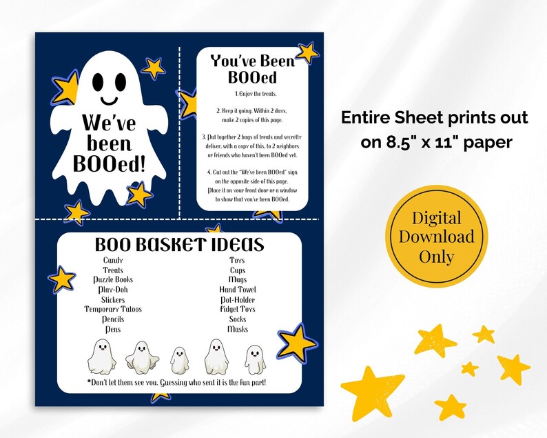 You've Been Booed Halloween Game Printable, US Letter Size (digital ...