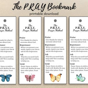 Pray Bookmarks Printable Book Lovers Gift Christian Inspirational ...