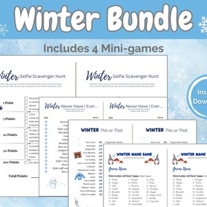 Winter Games Printable Snow Day Games Winter Party Games Winter This or ...